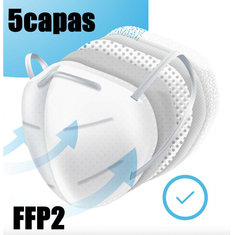 10 UDS MASCARILLAS FFP2 KN95 5 CAPAS